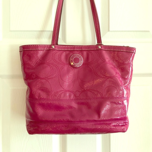 Coach | Bags | Coach Pink Leather Handbag | Poshmark